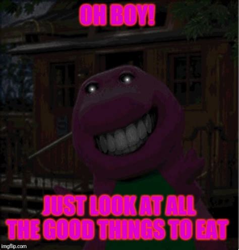 Creepy Barney Memes Godzilla Vs Evil Barney Imgflip