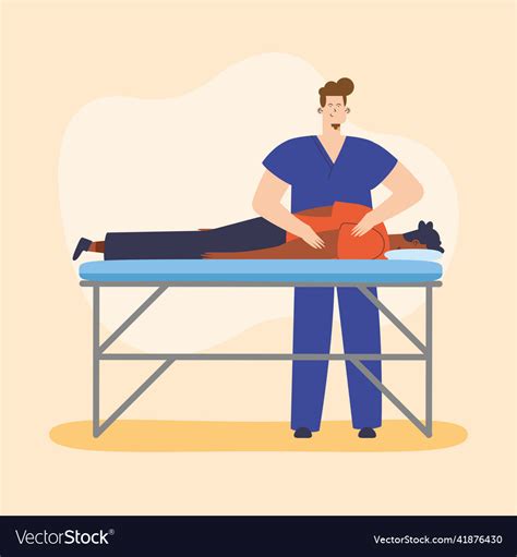 Therapist Doing Massage To Patient Royalty Free Vector Image