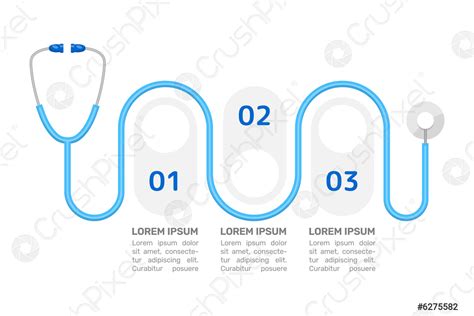 Stethoscope Blue Infographic Chart Design Template Stock Vector