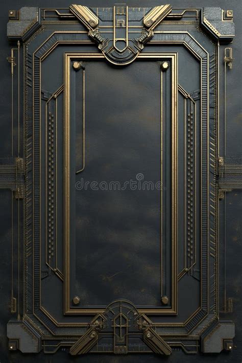 Golden Art Deco Frame With Ornament Retro Golden Art Deco Or Art