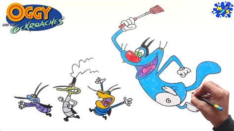 Oggy Drawing How To Draw Oggy And The Cockroaches Step By Step