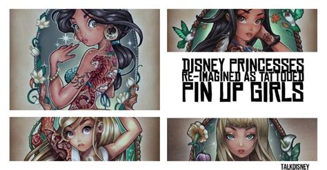 Disney Princesses Reimagined As Tattooed Pinup Girls Pin Up Girls