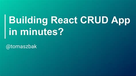 Building React Crud App In Minutes Pdf