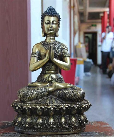 Thailand Buddhism Copper Bronze Gild Rulai Tathagata Sakyamuni Buddha Statue In Statues