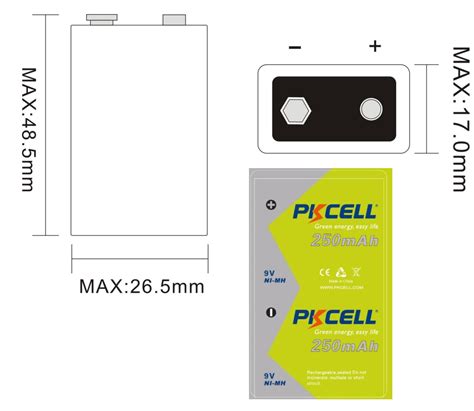 PKCELL NiMH Rechargeable V MAh Battery