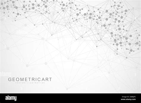 Geometric Abstract Background With Connected Line And Dots Structure