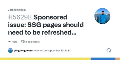 sponsored issue ssg pages should need to be refreshed one time after