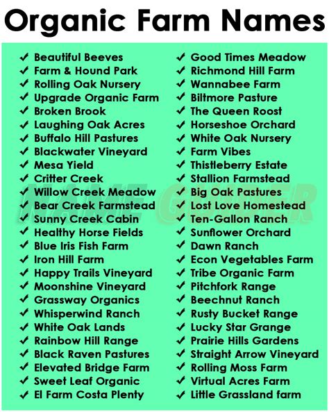 860 Farm Names Ideas And Suggestions Name Guider