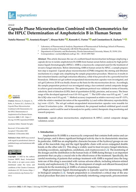 Pdf Capsule Phase Microextraction Combined With Chemometrics For The Hplc Determination Of
