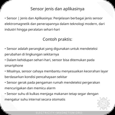 Sensor Jenis Dan Aplikasinya