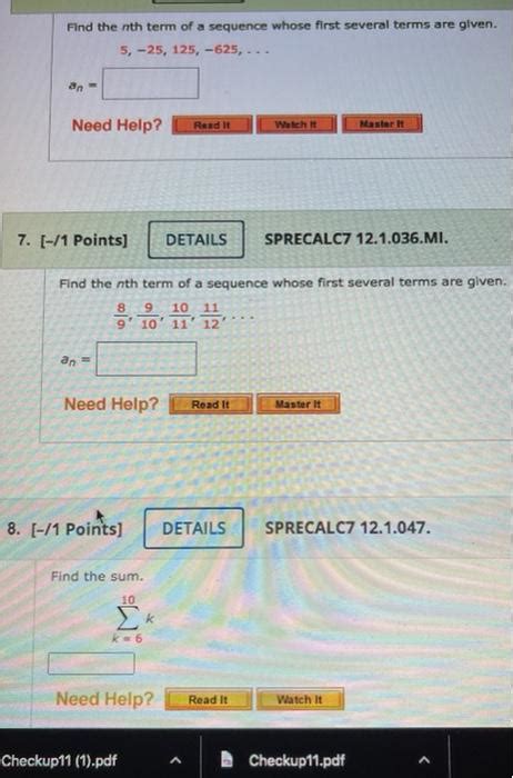 Solved Find The Nth Term Of A Sequence Whose First Several