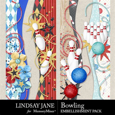 Bowling Border Pack Scrapbook Page Design Memorymixer™