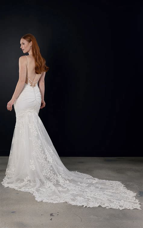 Martina Liana Corset Column Wedding Dress Elegant Sophistication