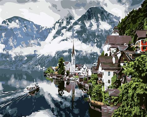 Malowanie po numerach zestaw ARTIMENTO 40x50 na blejtramie Magia gór