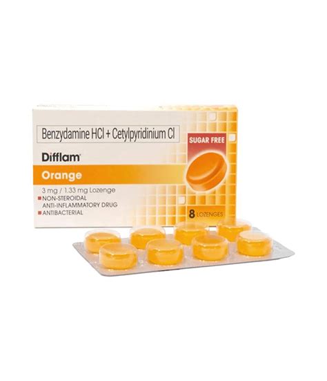 Difflam Orange 3 1 33mg Loz Sf8X1S Rose Pharmacy Medicine Delivery