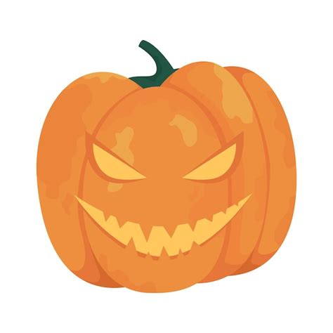 Premium Vector Halloween Pumpkin Semi Flat Color Vector Object