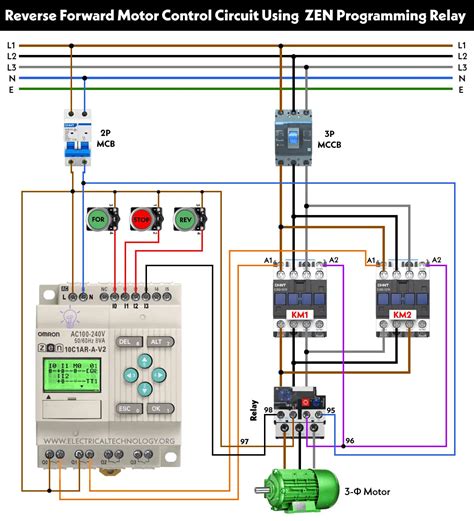 Reverse Forward Motor Control Circuit Using ZEN PLC Relay