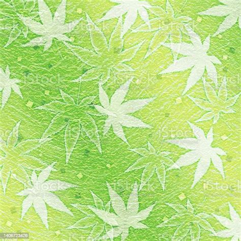 Japanesestyle Maple Leaf Background With The Texture Of Japanese Paper
