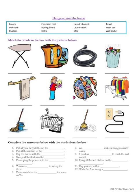 Household Objects Interactive Worksheet English Works