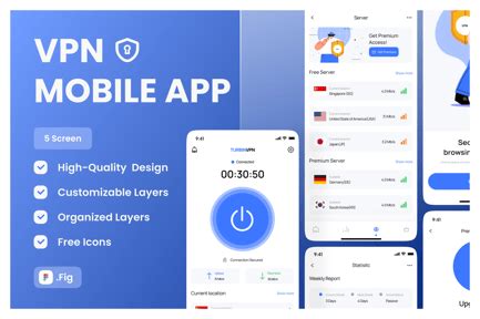 Vpn Mobile App Ui Design Ux And Ui Kits Ft Vpn And App Compatible