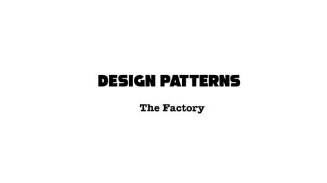design patterns factory youtube