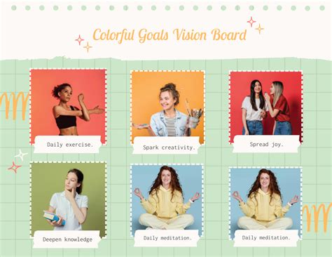 Colorful Goals Vision Board Template Edit Online And Download Example