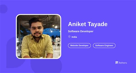 Aniket Tayade Website Developer Refrens