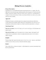 Hiring Process Analytics Pdf Hiring Process Analytics Project Description The Hiring Process