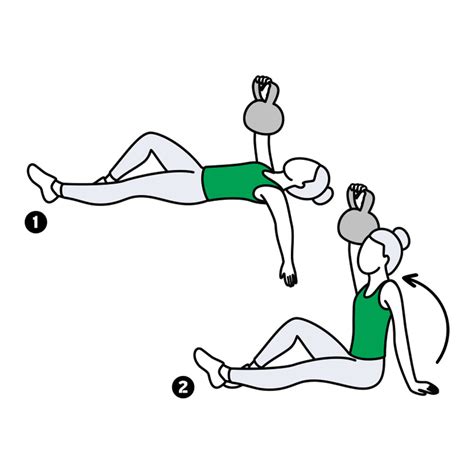 Kettlebell Half Turkish Get Up Exercise Illustration Workout Plan For