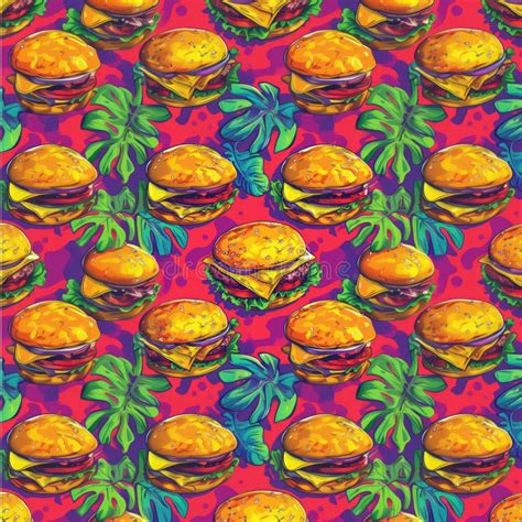 Delicious Cheeseburger Pattern Wallpaper Fun Food Culinary Background