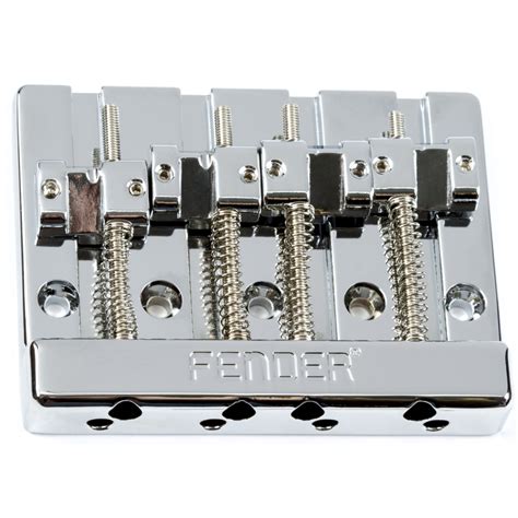 Fender Himass 4 String Bass Bridge Assembly With Brass Saddles Chrome