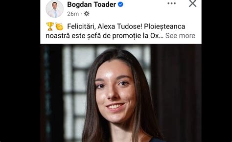 Bogdan Toader Preşedintele Psd Ploieşti Mesaj Emoționant Adresat Alexiei Tudose Îi Mulțumesc