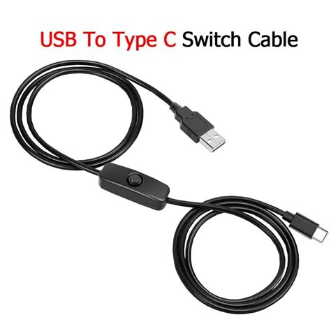 Usb To Type C Switch Cable Dc 5v 2a Power Supply Extension Wire Onoff