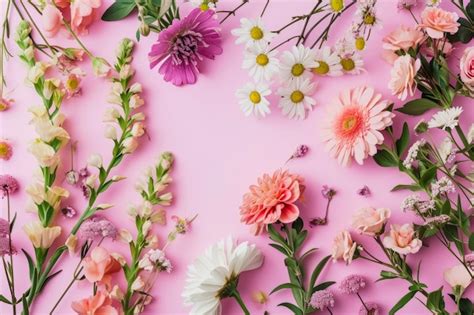 Premium Photo Colorful Assortment Of Flowers Arranged Neatly On A