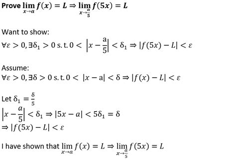 Limits Does This Prove The Following Using The Delta Epsilon