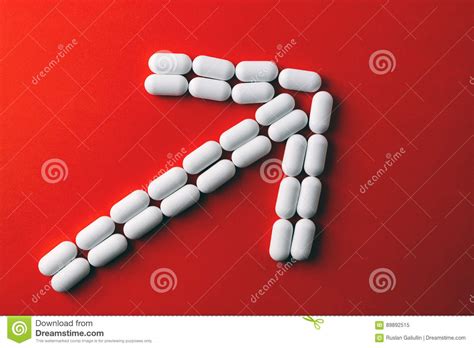 Clean Red Background With White Arrow Pointing Upward The Concept Of Growth Stock Image Image