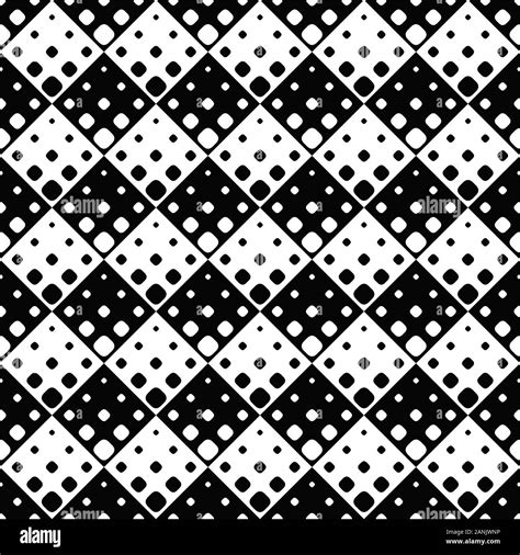 Geometrical Monochrome Diagonal Rounded Square Pattern Background Black And White Abstract