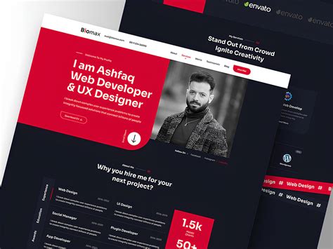 Biomax Personal Portfolio Web Template Ui Ux Design Behance