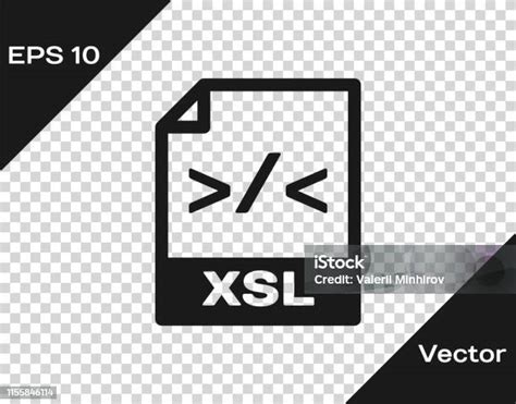 회색 Xsl 파일 문서 아이콘입니다 투명 한 배경에 격리 된 Xsl 버튼 아이콘을 다운로드합니다 엑셀 파일 기호입니다 벡터