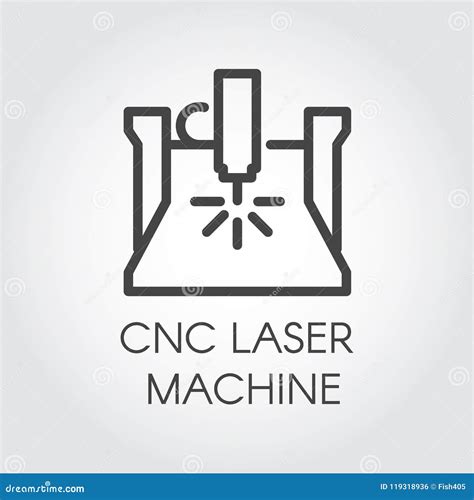 Cnc Laser Machine Line Icon Computer Numerical Controlled Appliance In