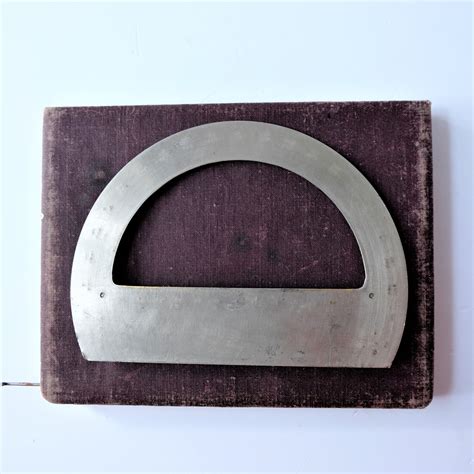 Antique Large Chromed Brass Protractor With Original Case Etsy