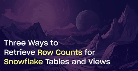 Three Ways To Retrieve Row Counts For Snowflake Tables And Views