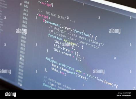 Javascript code. Computer programming source code. Abstract screen of web developer. Digital ...