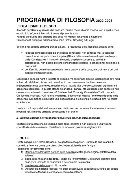 Filosofia Riassunti Idealismo Tedesco Schemes And Mind Maps