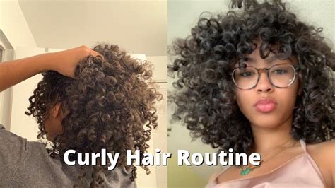 Curly Hair Routine 3b 3c Wash Bangs Volume YouTube