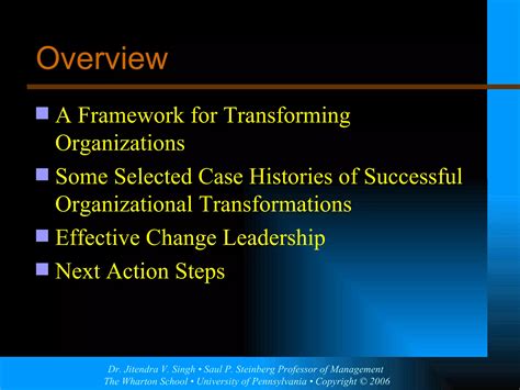 Managing Change Lessons From The Global Prof Singh PPT