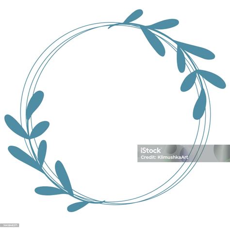 시트 벡터 일러스트 레이 션과 우아한 길쭉한 가지가 있는 아름 다운 둥근 화환 귀여운에 대한 스톡 벡터 아트 및 기타 이미지 귀여운 나무 나뭇가지 Istock