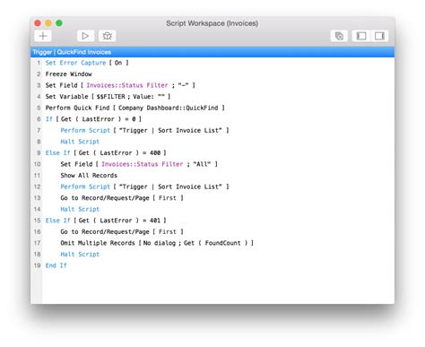 Filemaker Script Workspace Db Services