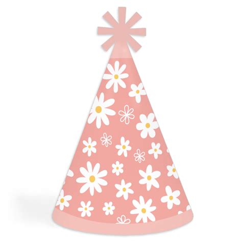 Big Dot Of Happiness Pink Daisy Flowers Cone Happy Birthday Party