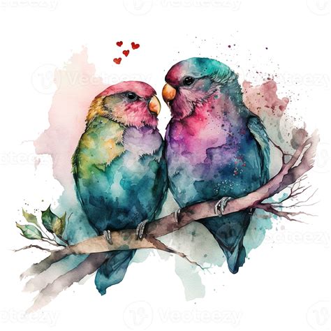 Love Birds Watercolor Art Ai Generated 22960465 Png